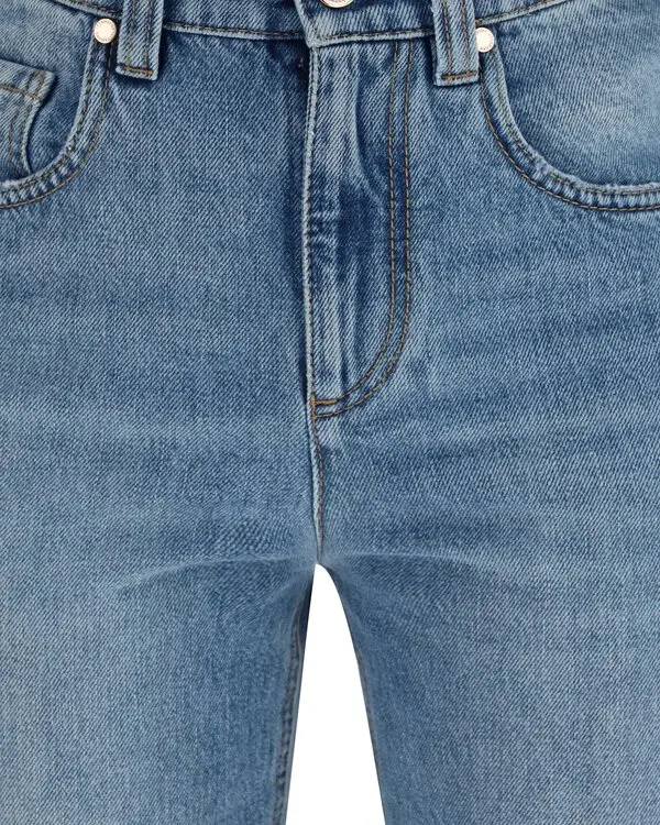 Brunello Cucinelli Monili Embellished Denim Pants - Light Blue