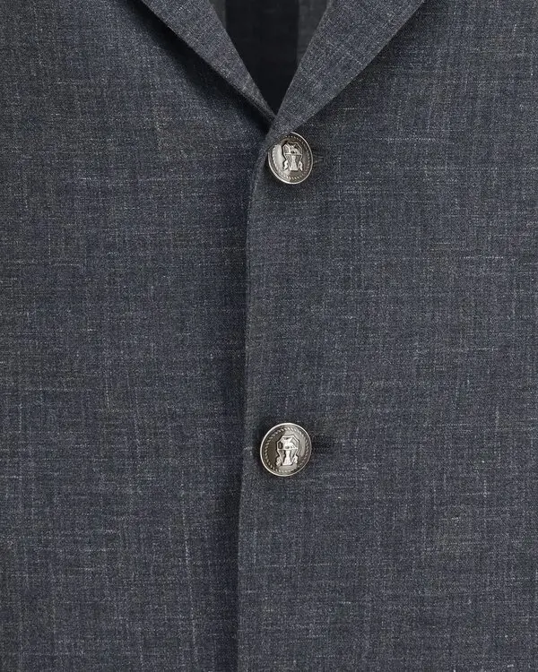 Brunello Cucinelli Deconstructed Jacket In Flame-textured Wool, Silk, And Linen