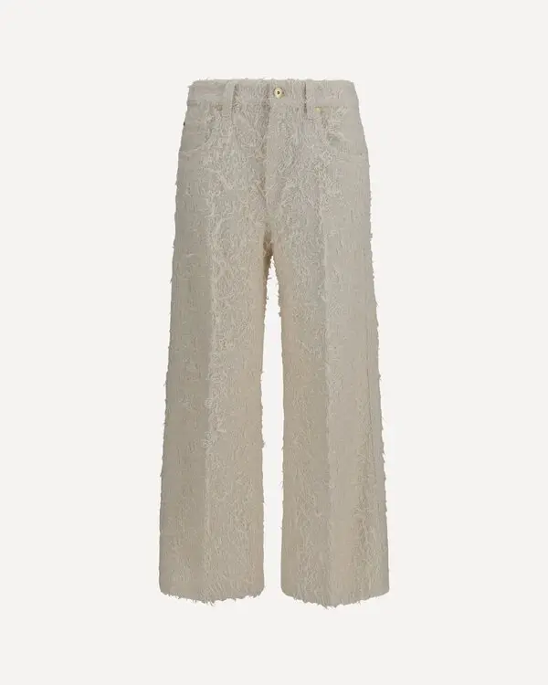 Brunello Cucinelli Square-leg Dyed Furry Pants With Monili