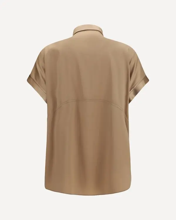 Brunello Cucinelli Silk Shirt With Jewel Embellishment