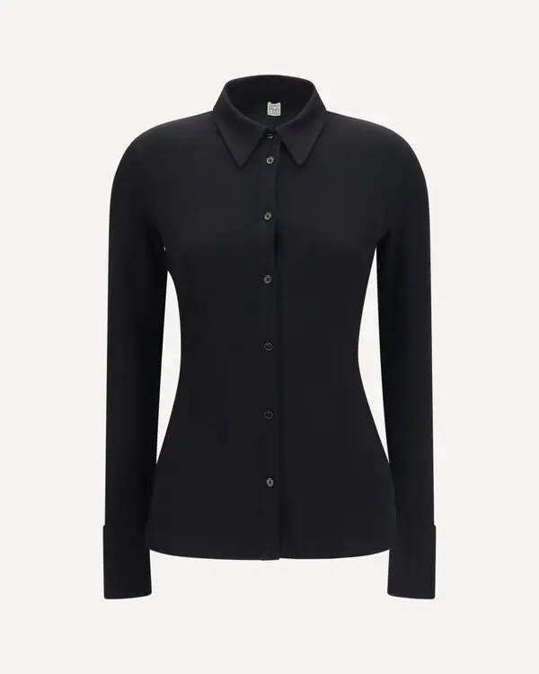 TOTEME Viscose Shirt With High Cuffs - Black