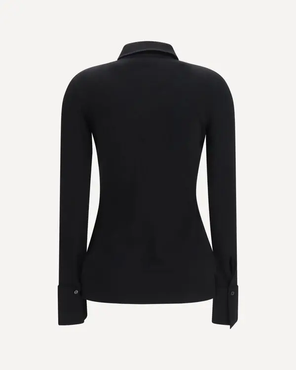 TOTEME Viscose Shirt With High Cuffs - Black