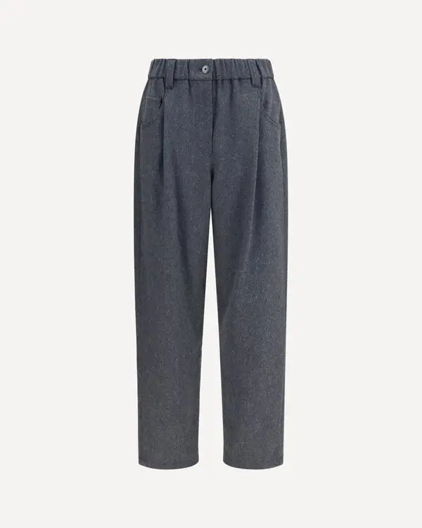 Brunello Cucinelli Stretch Wool Trousers - Grey