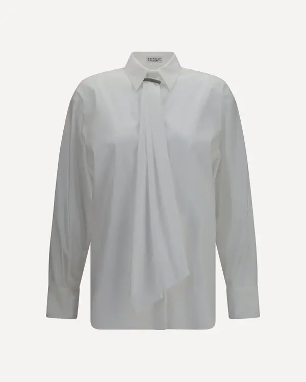 Brunello Cucinelli Shirt With Monili Embellishment - White