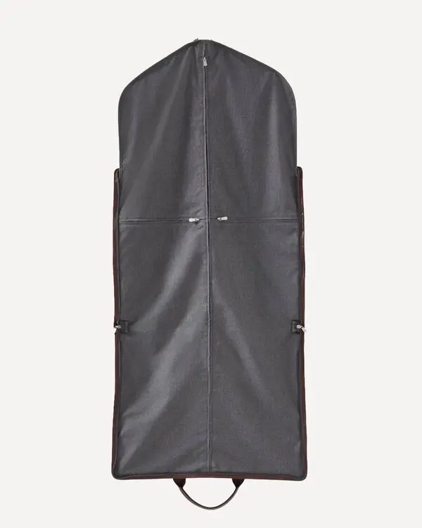 Brunello Cucinelli Garment Bag In Techno Fabric And Leather - Grey