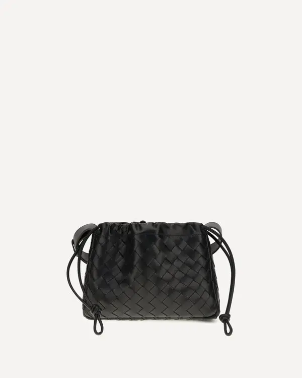 Bottega Veneta Intrecciato Woven Calfskin Pouch - Black