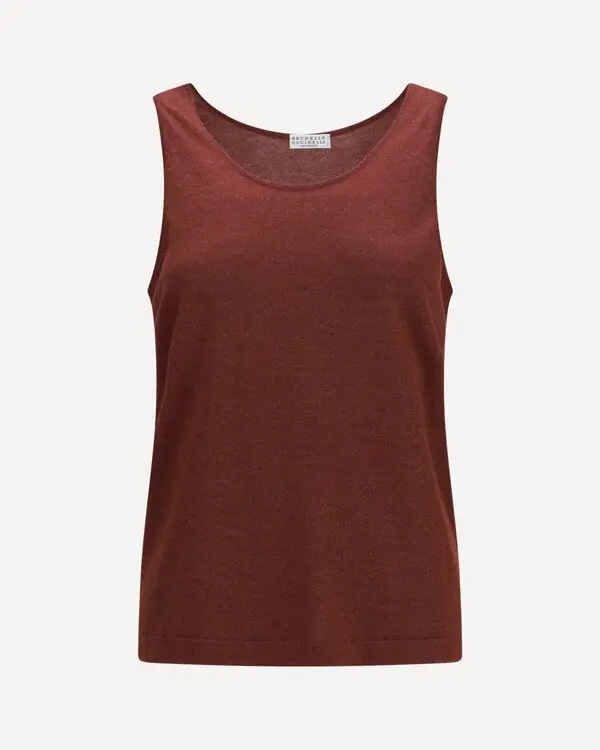 Brunello Cucinelli Luminous Knit Tank Top - Red