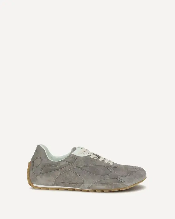 Bottega Veneta Orbit Flash Suede Lace-up Sneakers - Grey
