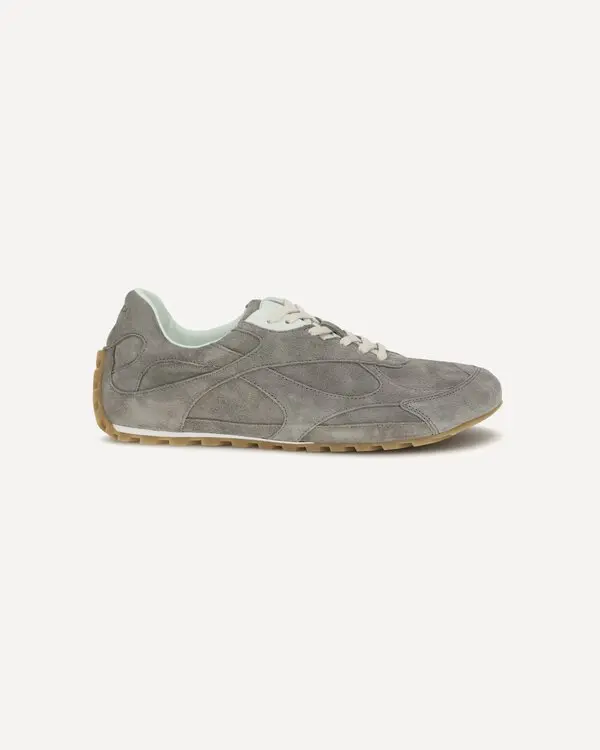 Bottega Veneta Orbit Flash Suede Lace-up Sneakers - Grey