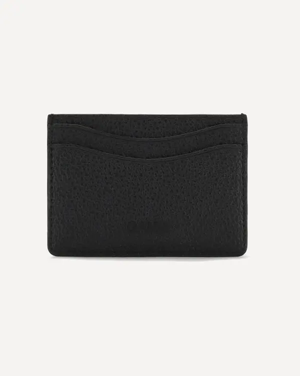 GANNI Grained Leather Card Holder - Black