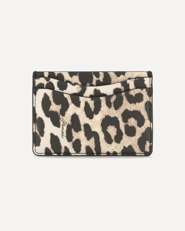 GANNI Bou Animal Print Card Holder - Multicolour