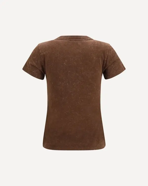GANNI Banana Graphic Cotton T-shirt - Brown