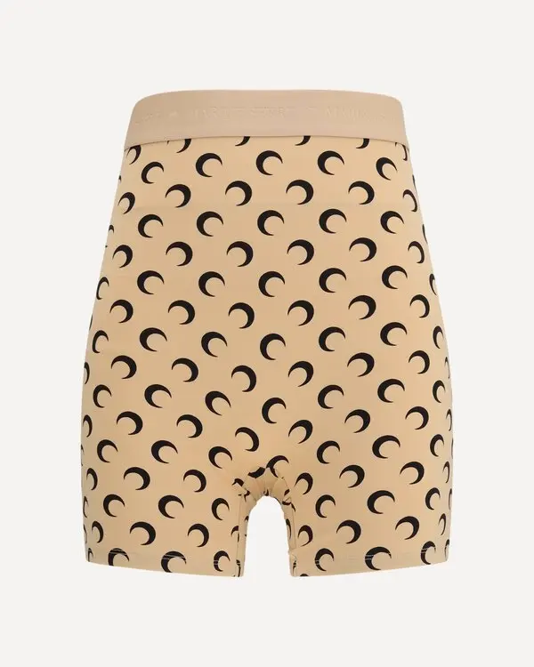 MARINE SERRE Technical Stretch Fabric Shorts With Monogram Print