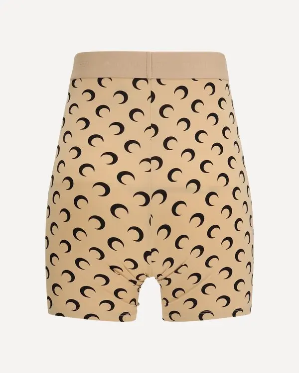MARINE SERRE Technical Stretch Fabric Shorts With Monogram Print