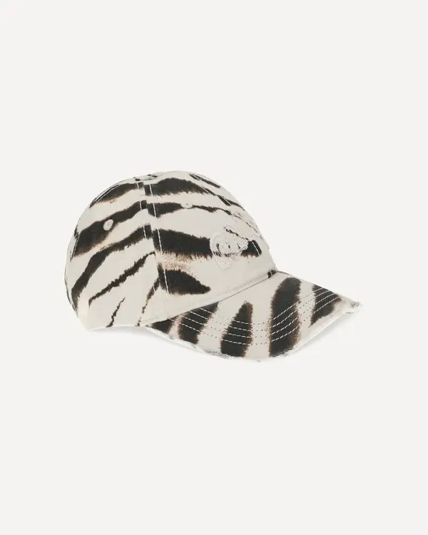 GANNI Zebra Print Baseball Cap - Multicolour