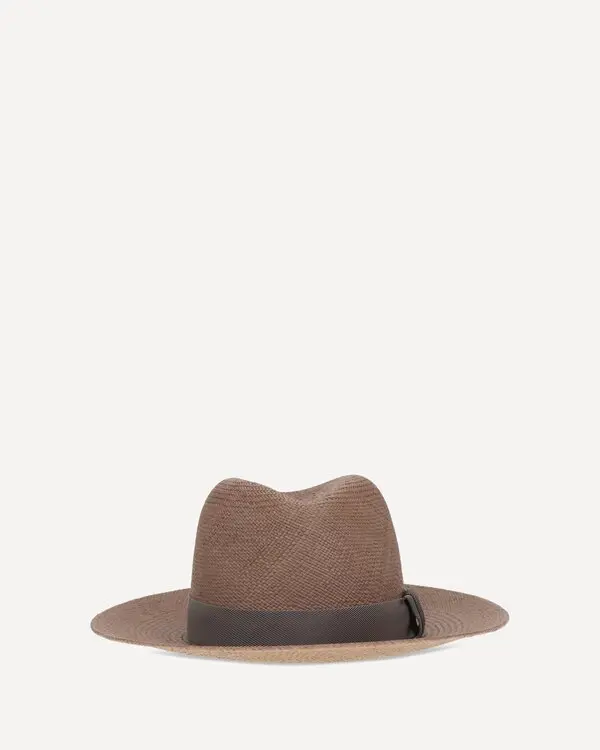 Brunello Cucinelli Straw Fedora Hat