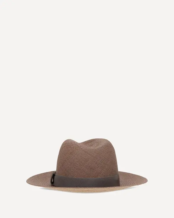 Brunello Cucinelli Straw Fedora Hat