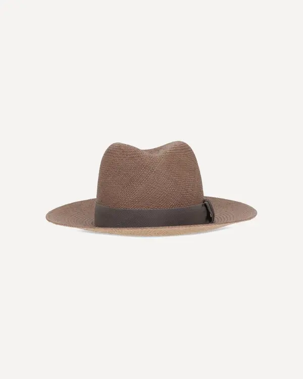 Brunello Cucinelli Straw Fedora Hat