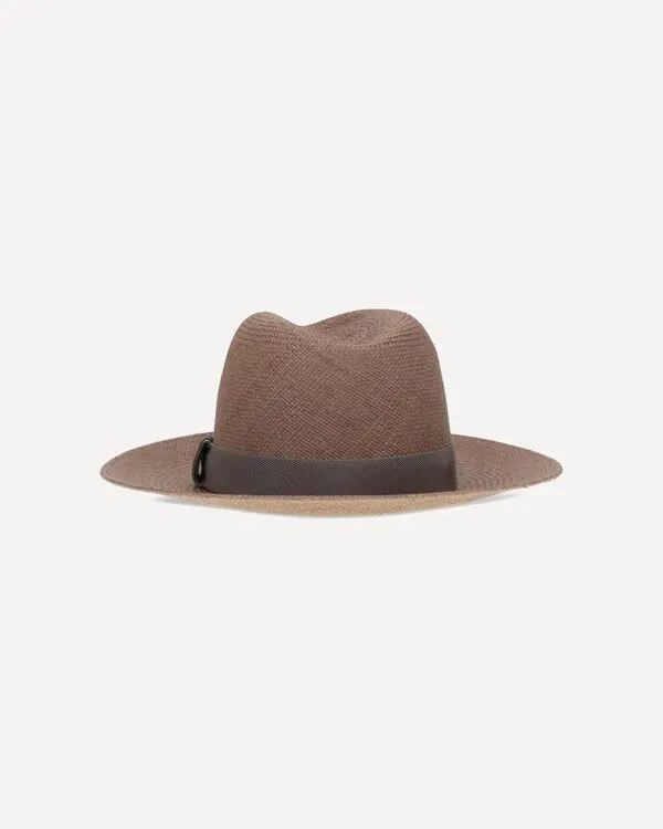 Brunello Cucinelli Straw Fedora Hat