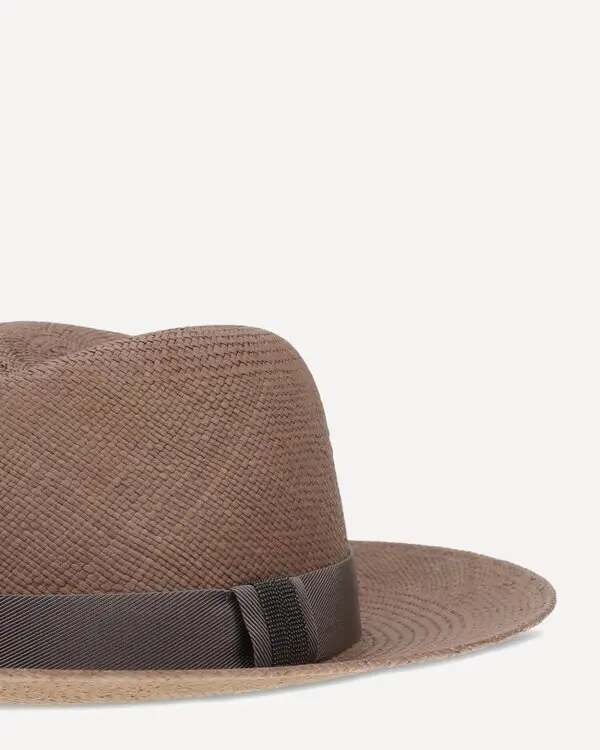 Brunello Cucinelli Straw Fedora Hat