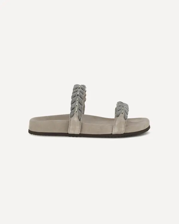 Brunello Cucinelli Laurel Leaf Monili-embellished Slides