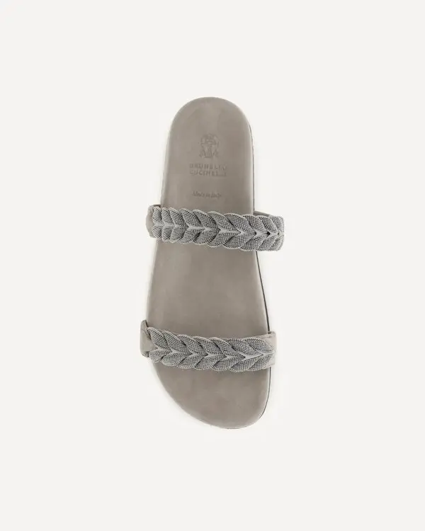 Brunello Cucinelli Laurel Leaf Monili-embellished Slides