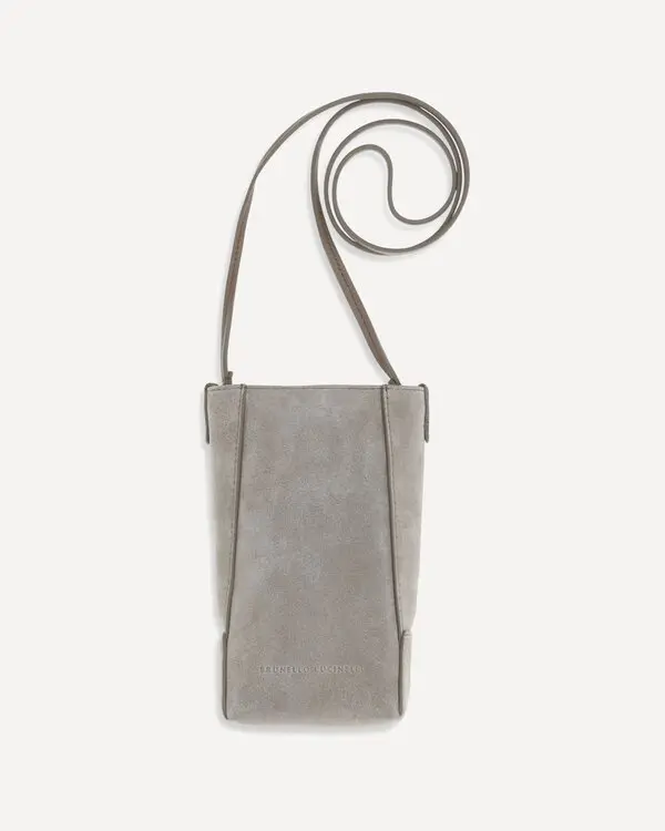 Brunello Cucinelli Bc Duo Suede Cell Phone Case - Grey