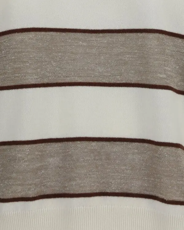 Brunello Cucinelli Striped Long-sleeve Wool Sweater