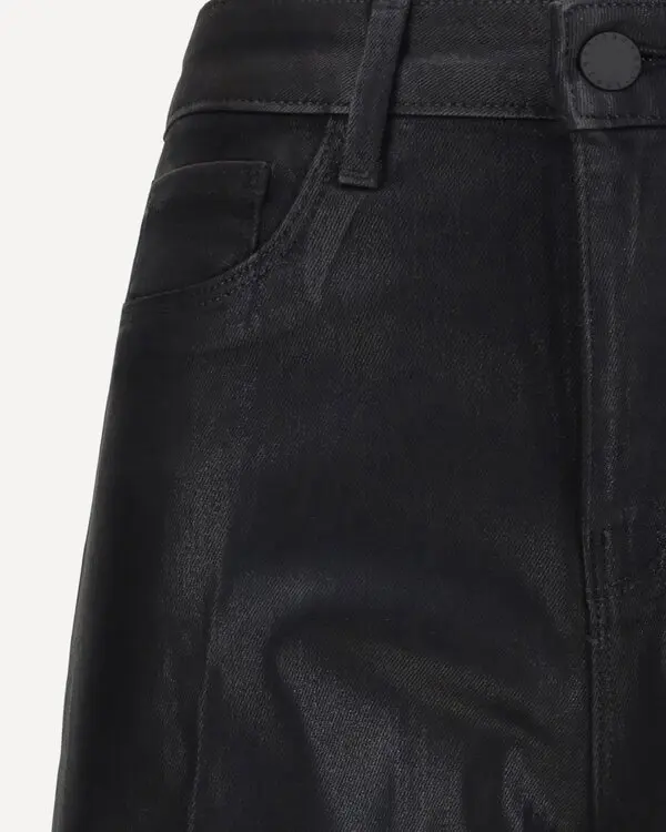L'Agence Clayton Coated Wide Leg Jeans