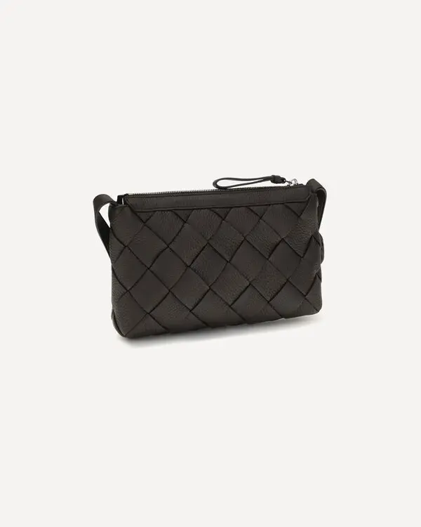 Bottega Veneta Diago Woven Leather Shoulder Bag - Brown