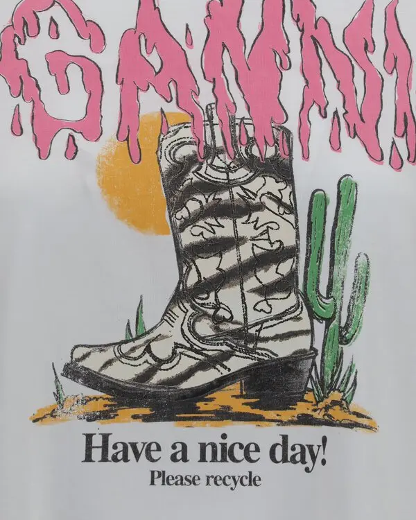 GANNI Western Boot Graphic T-shirt - White