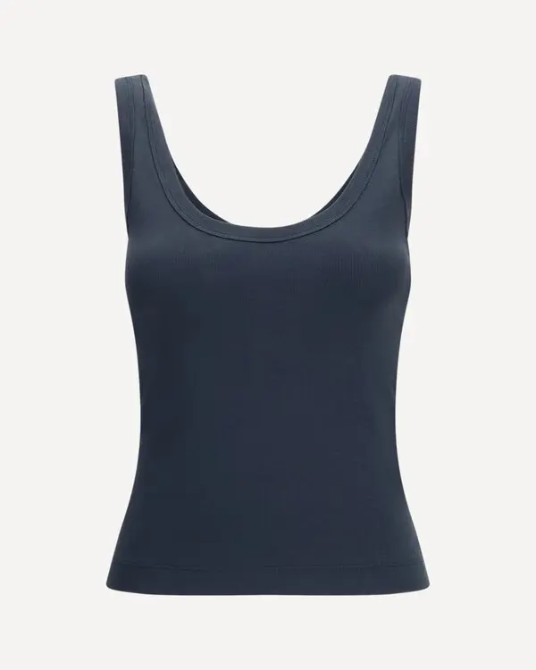 Brunello Cucinelli Cotton Ribbed Tank Top - Blue
