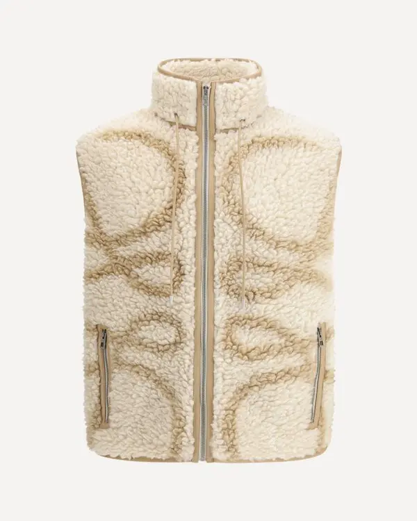 Loewe Jacquard Fleece Gilet - Cream