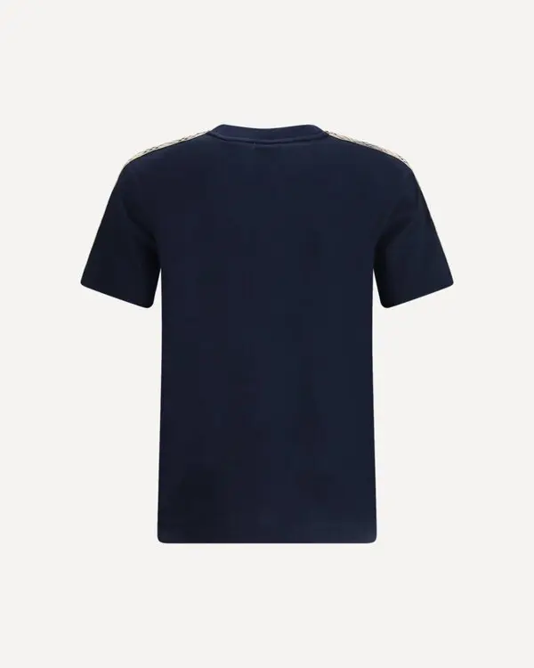 Burberry Short-sleeved T-shirt With A Single Check Stripe On Both Shoulders Ale