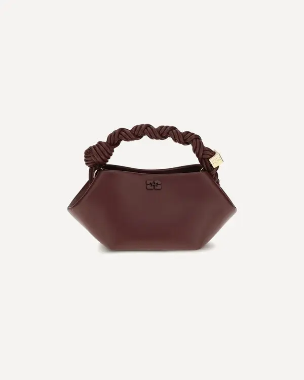 GANNI Bou Mini Handbag With Knotted Top Handle - Bordeaux