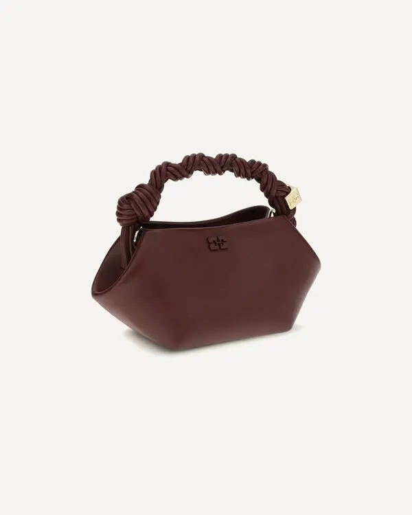 GANNI Bou Mini Handbag With Knotted Top Handle - Bordeaux