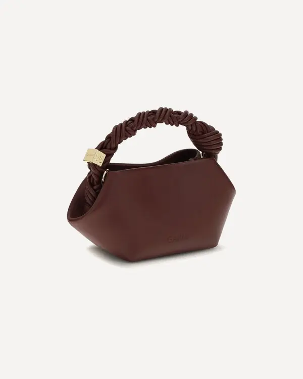 GANNI Bou Mini Handbag With Knotted Top Handle - Bordeaux