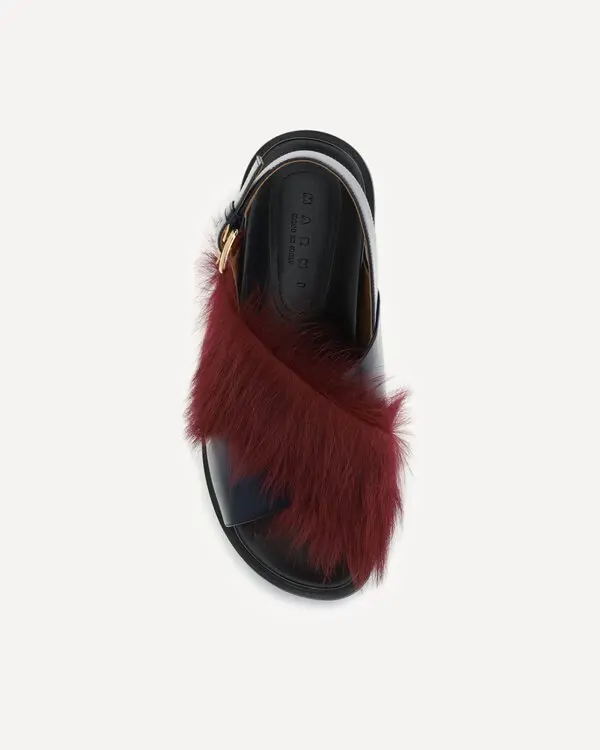 Marni Fur-lined Fussbett Sandals