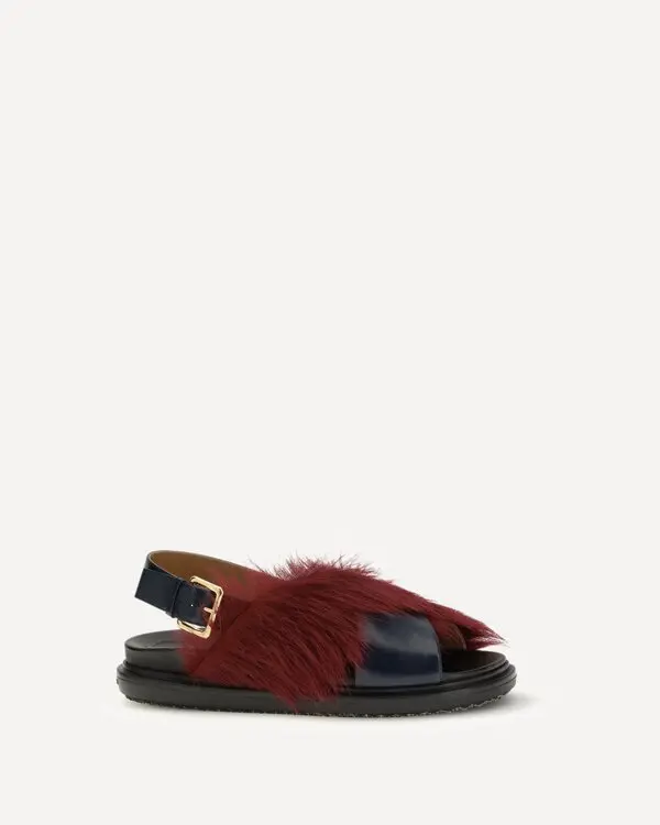 Marni Fur-lined Fussbett Sandals - Multicolour