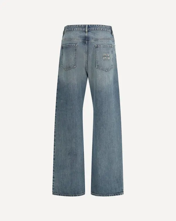 Miu Miu Regular-fit Stone-washed Denim Jeans