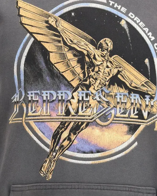REPRESENT Golden Tour Hoodie With Graphic Print - Grey