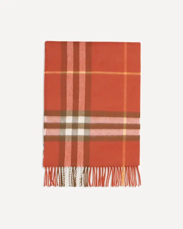 Burberry Cashmere Check Scarf - Red