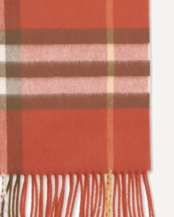 Burberry Cashmere Check Scarf - Red