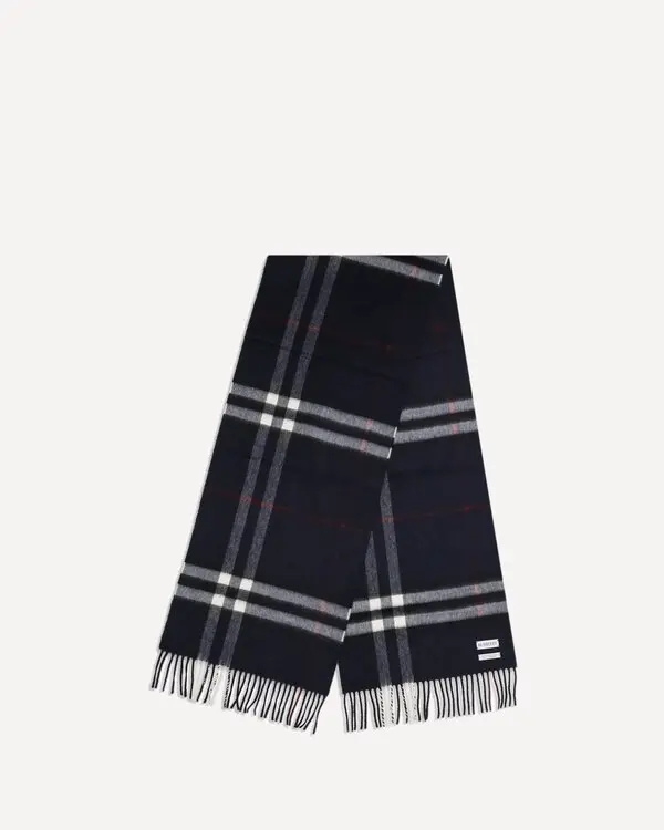 Burberry Cashmere Check Scarf - Blue