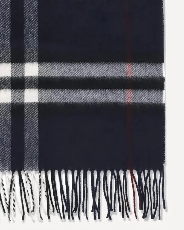 Burberry Cashmere Check Scarf - Blue