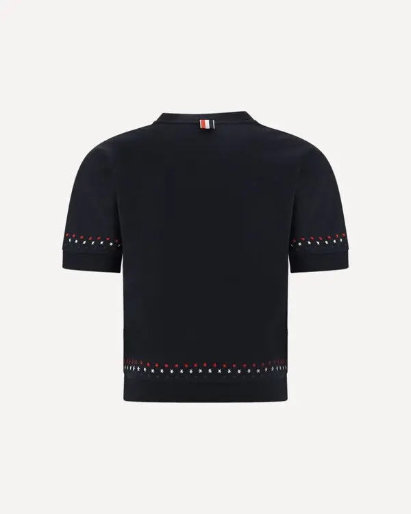 Thom Browne Snowflake Embroidered T-shirt