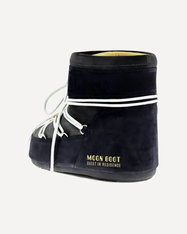 Moon Boot X Guest In Residence Icon Low Suede Boots With Embellished Laces - Blue
