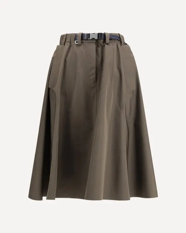Prada Nylon Midi Skirt - Green