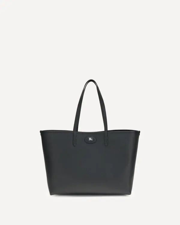 Burberry Reversible Medium Tote Bag In Grained Calfskin - Black