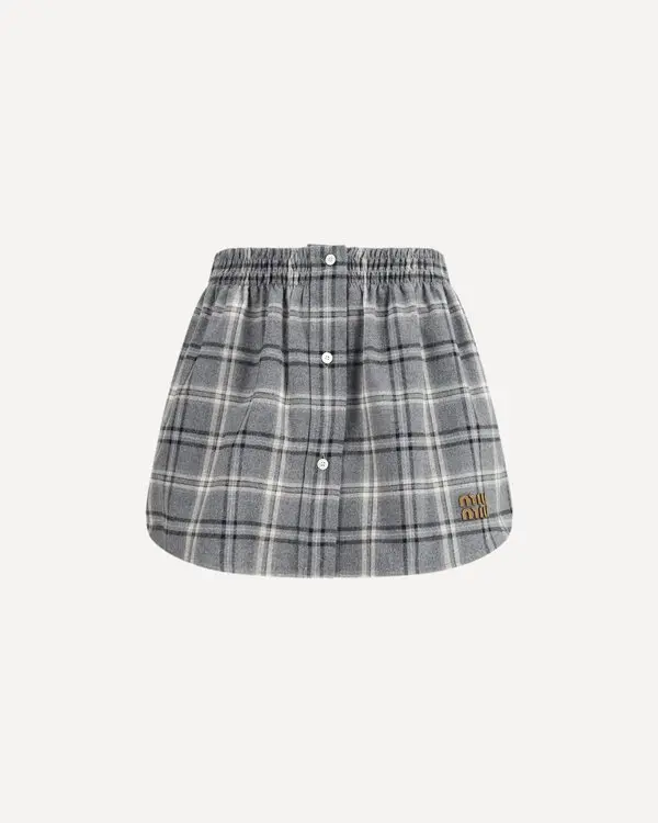 Miu Miu Check Flannel Miniskirt